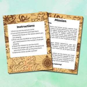 Pirate Scavenger Hunt Adventure, Treasure Hunt, Birthday Game, Digital ...