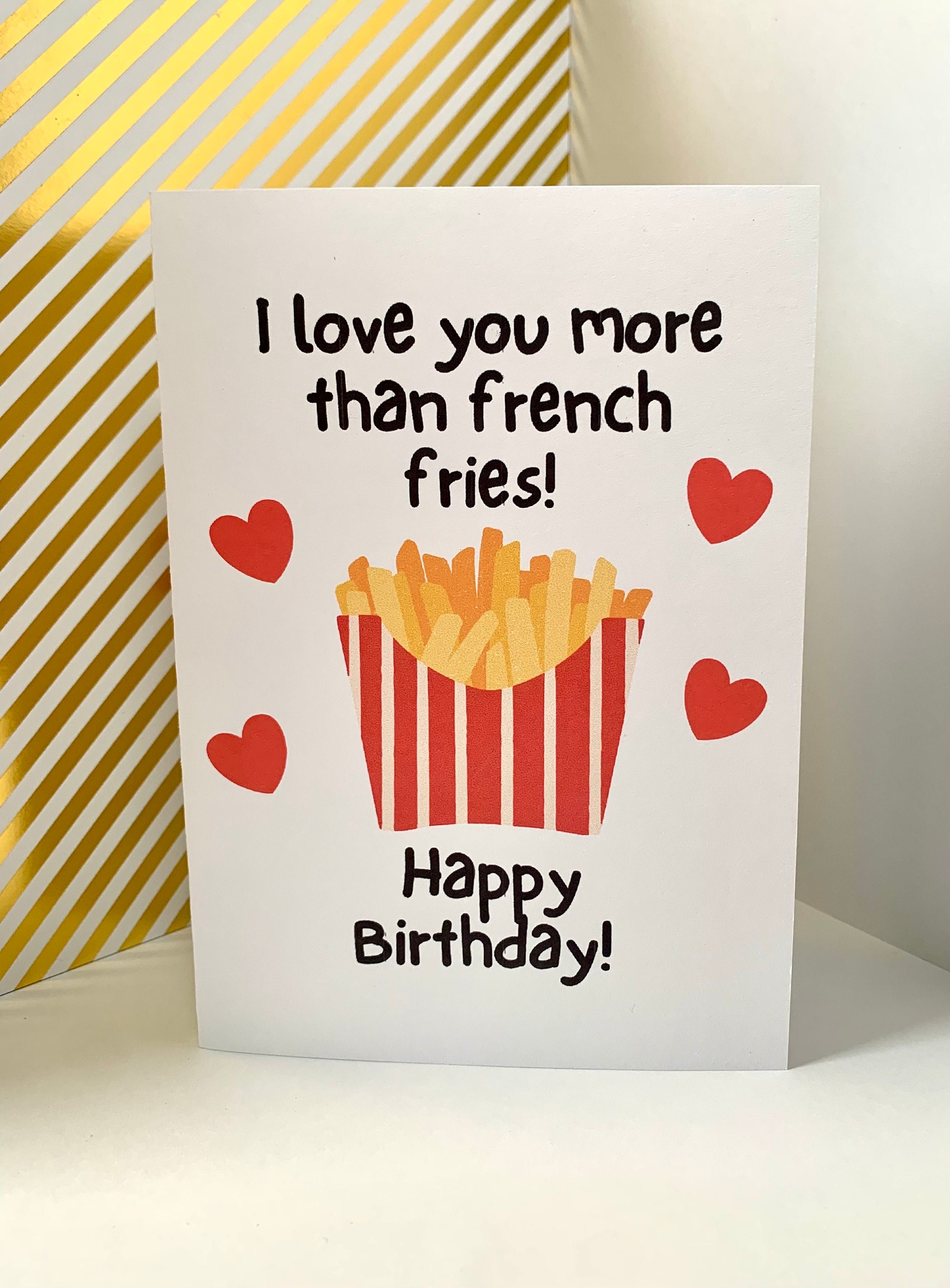 Printable Birthday Card, French Fry Birthday Card, Digital Download ...