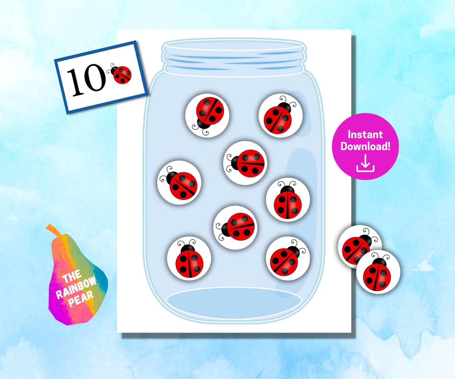 Printable Insect Counting Activity, Bug Catching Game, Digital Download ...