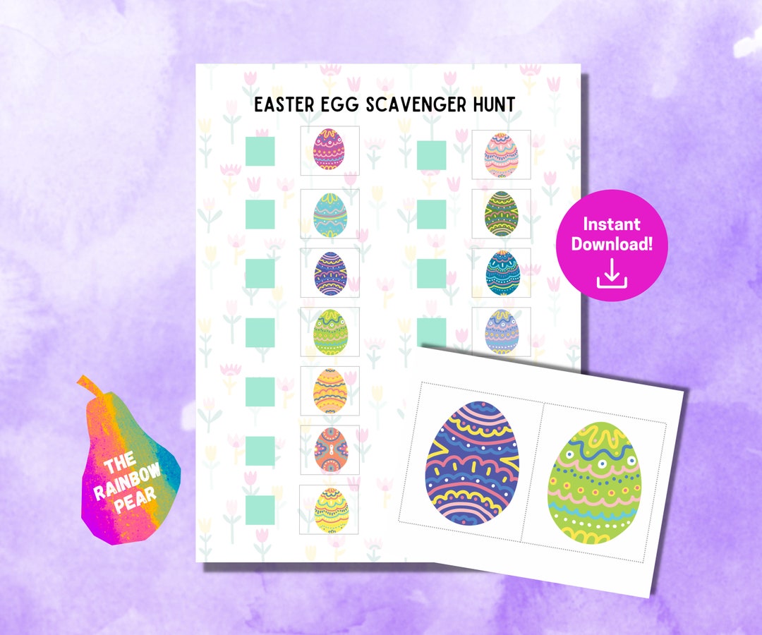 Printable Easter Egg Hunt, Easter Egg Scavenger Hunt, Easter Party Game ...