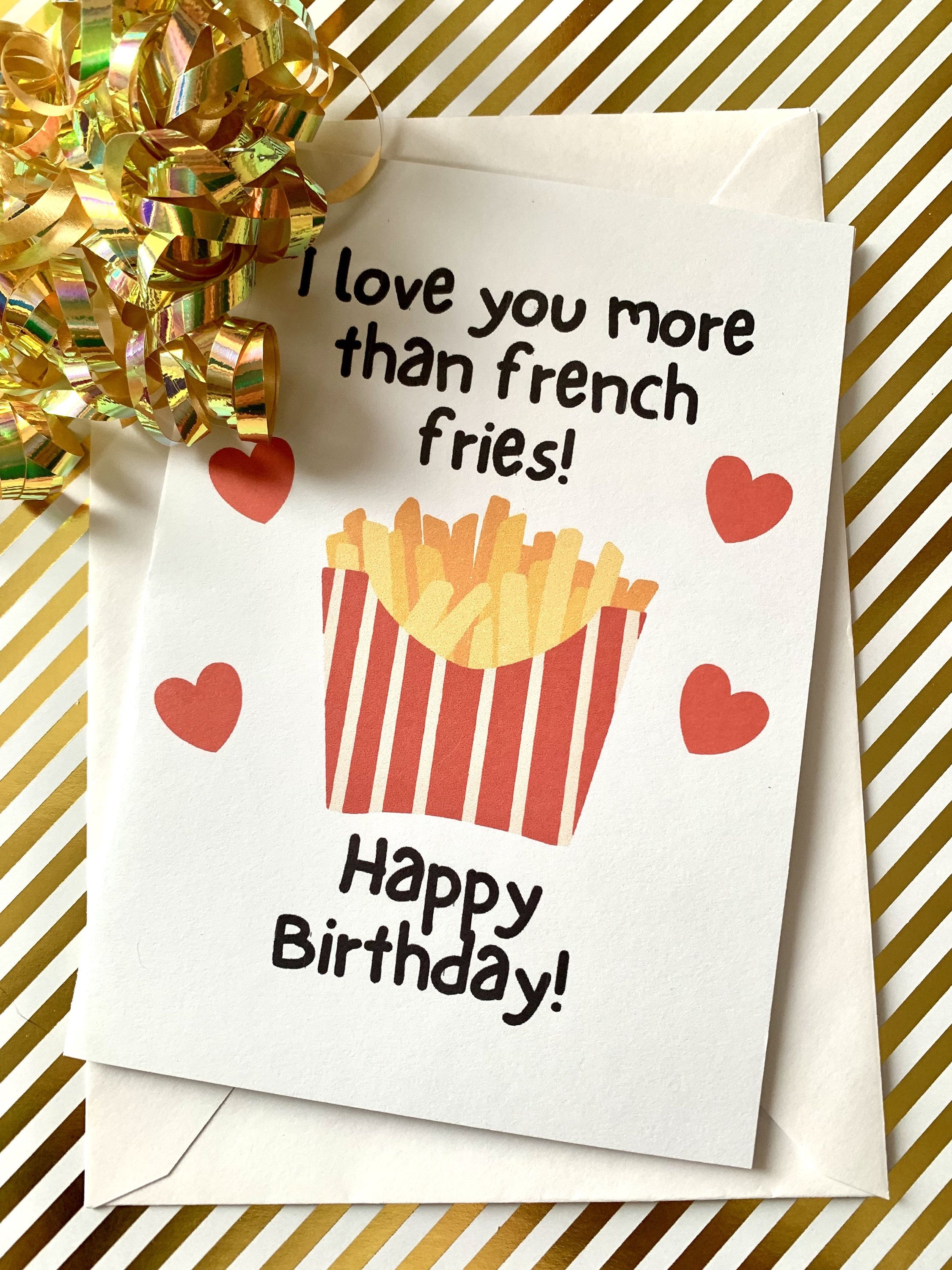 Printable Birthday Card, French Fry Birthday Card, Digital Download ...