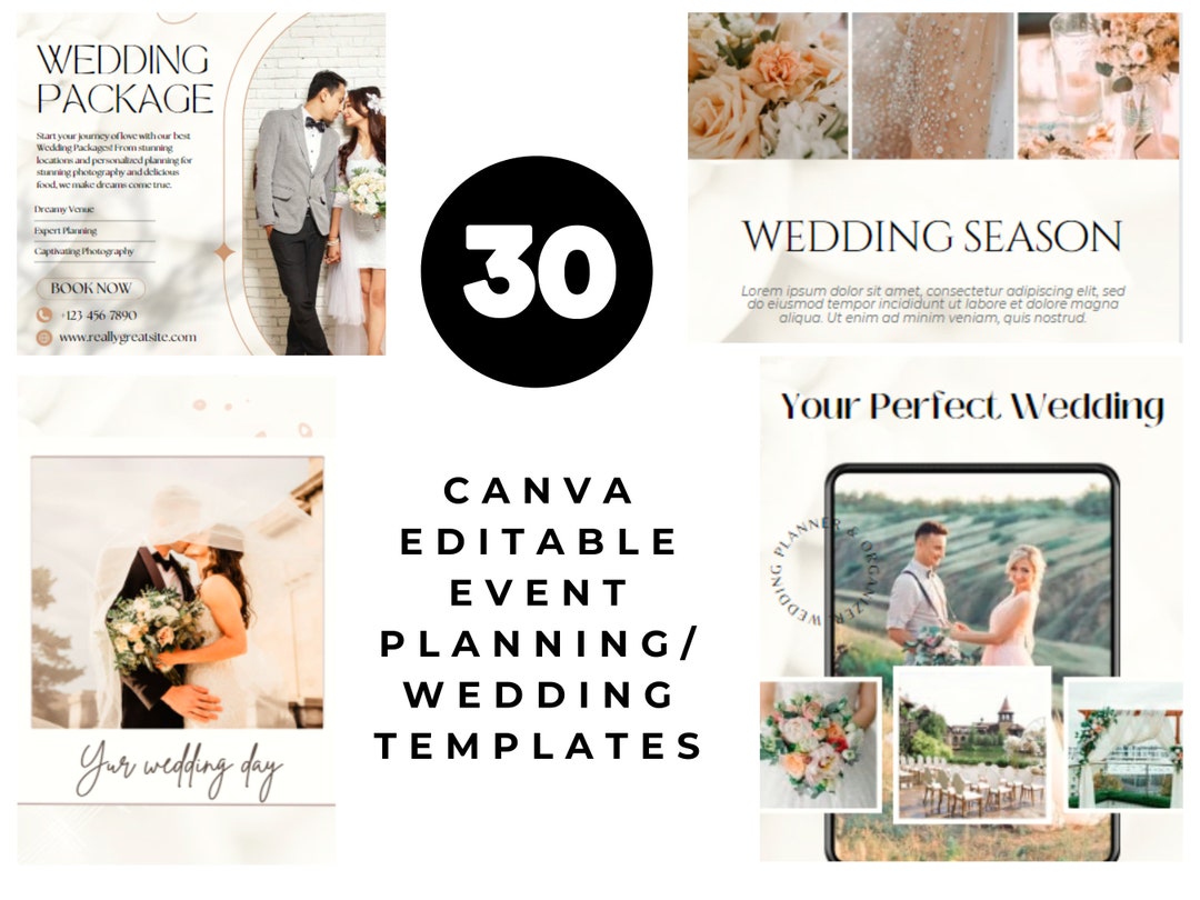30 CANVA Editable Templates for Event Planners or Wedding Business - Etsy