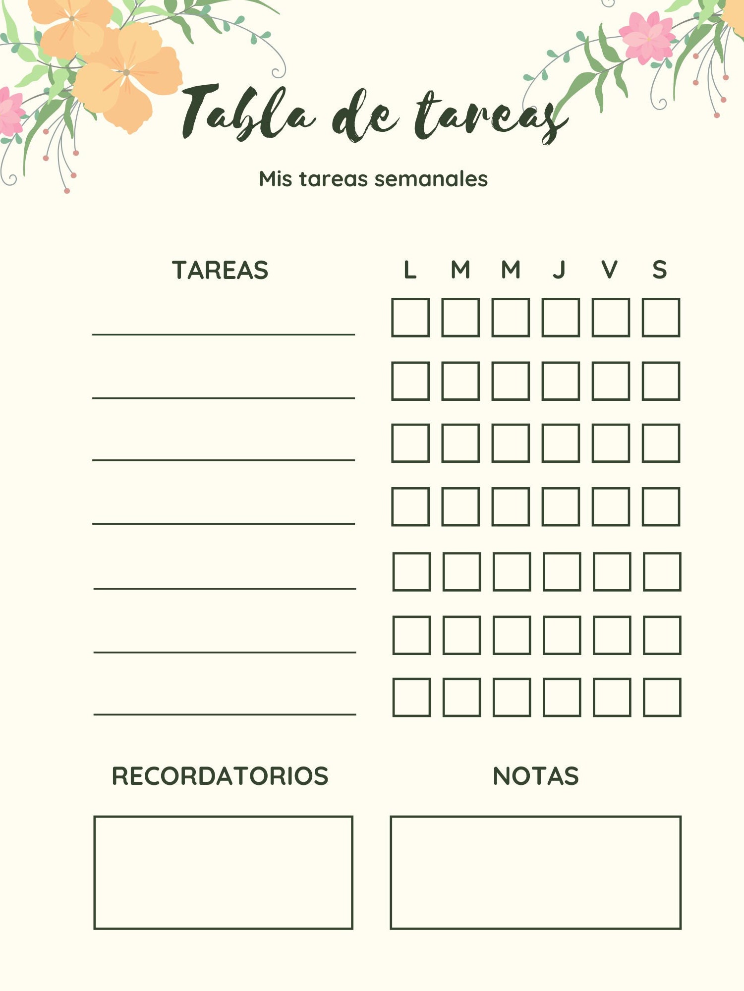 Tabla De Tareas | Etsy