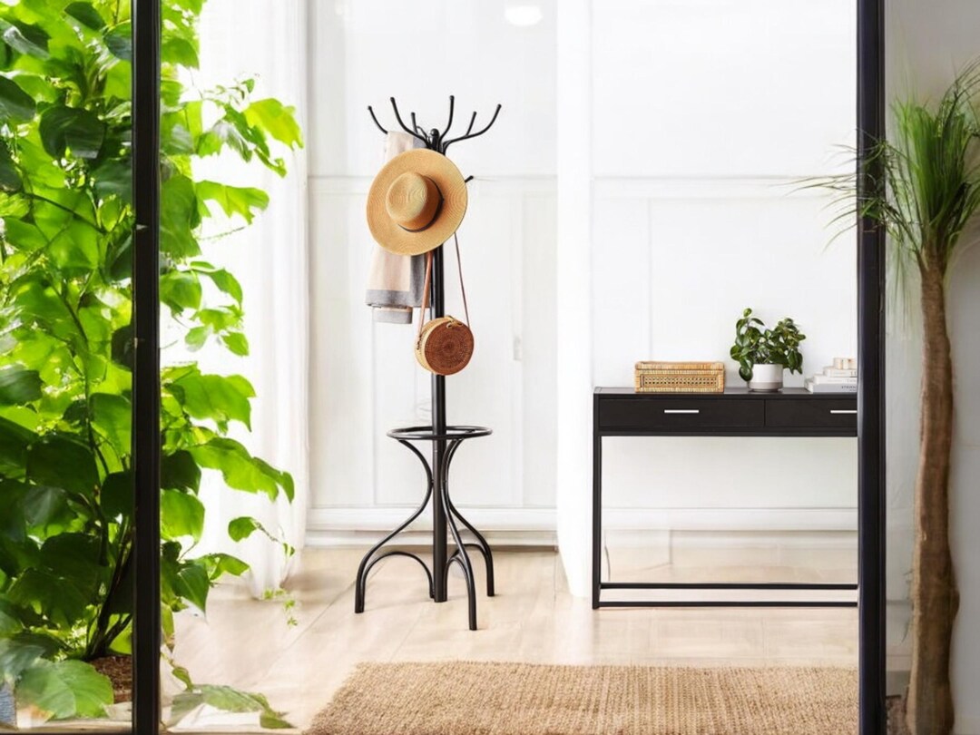 Coat Rack-75 Inch Heavy Duty Metal Coat Hanger Stand With Umbrella ...