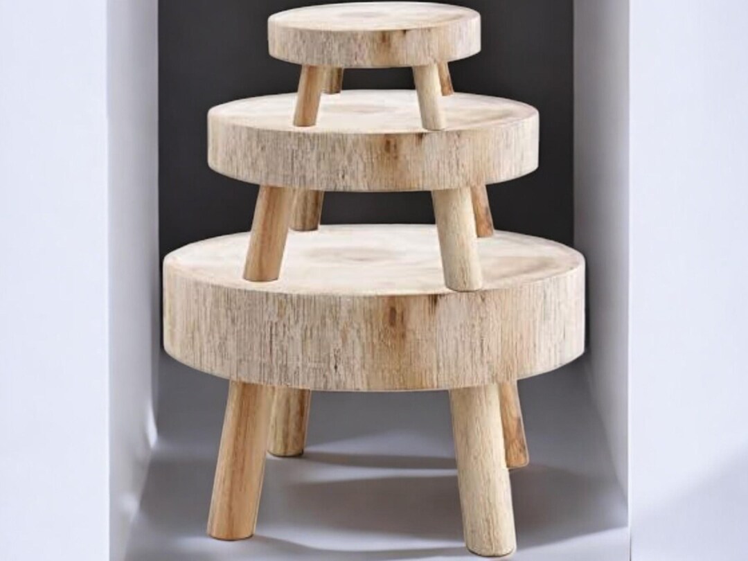 Mini Wooden Stool Display Plant Stand Decorative Wood Plant Stool Mini ...
