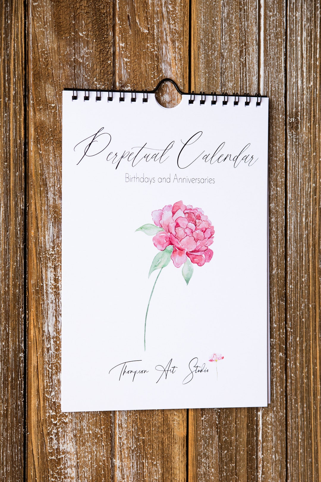 Perpetual Calendar With Floral Watercolour Paintings, Anniversary ...