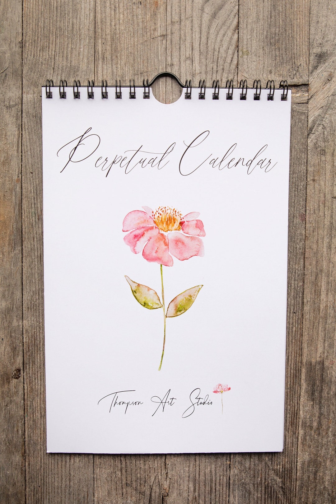 Perpetual Calendar With Floral Watercolour Paintings, Anniversary ...