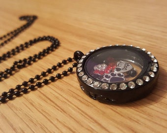 Rainbow Glass Memory Living Charm Locket and Matching Necklace - Etsy
