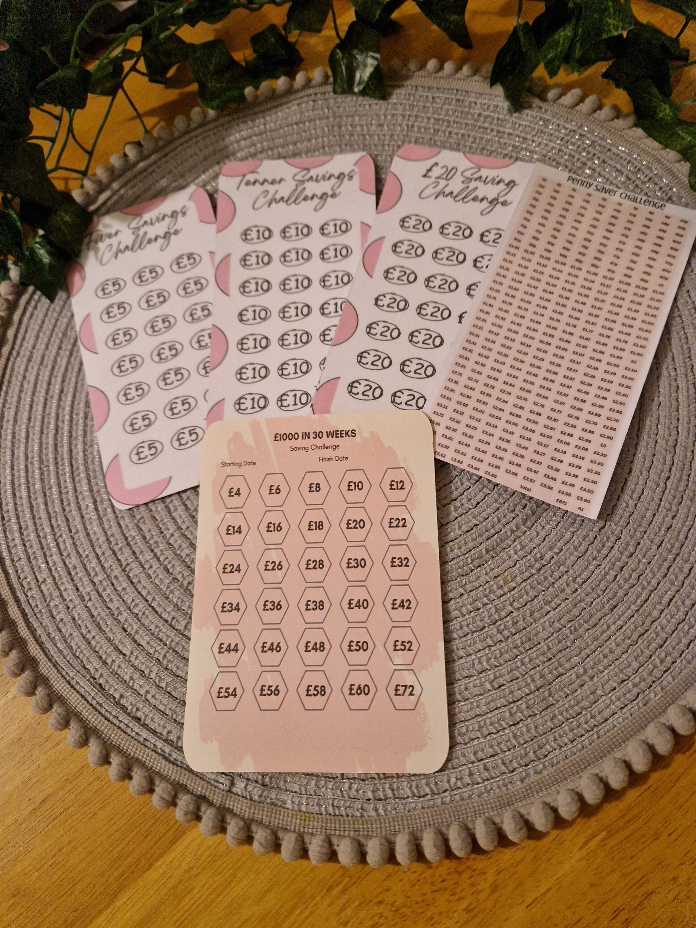 Money Saving Challenge Bundle Set of 5 Cash Trackers Fun Money Charts ...