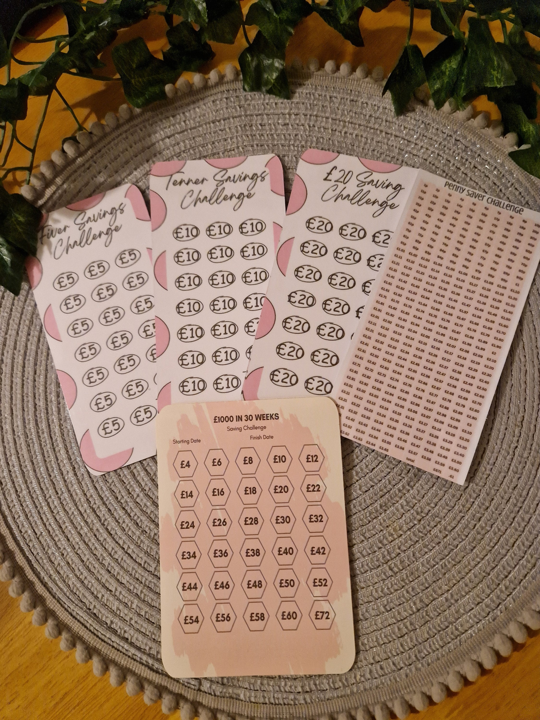 Money Saving Challenge Bundle Set of 5 Cash Trackers Fun Money Charts ...