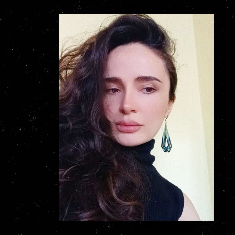 3D Printed Stained Glass Statement Earrings. Art Deco Inspired - Etsy