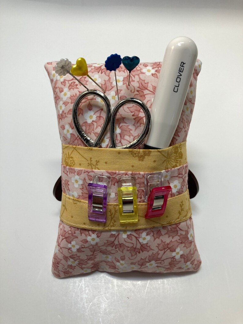 Travel Pincusion, Pack Your Tools in the Pocket, Clips on the Band and ...