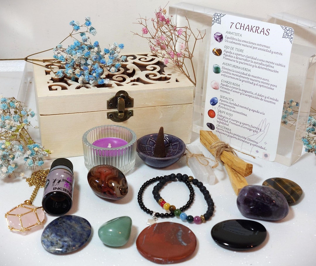 7 CHAKRAS, 7 Chakra Minerals, LUXE Box of Minerals, Set of 7 Chakra ...