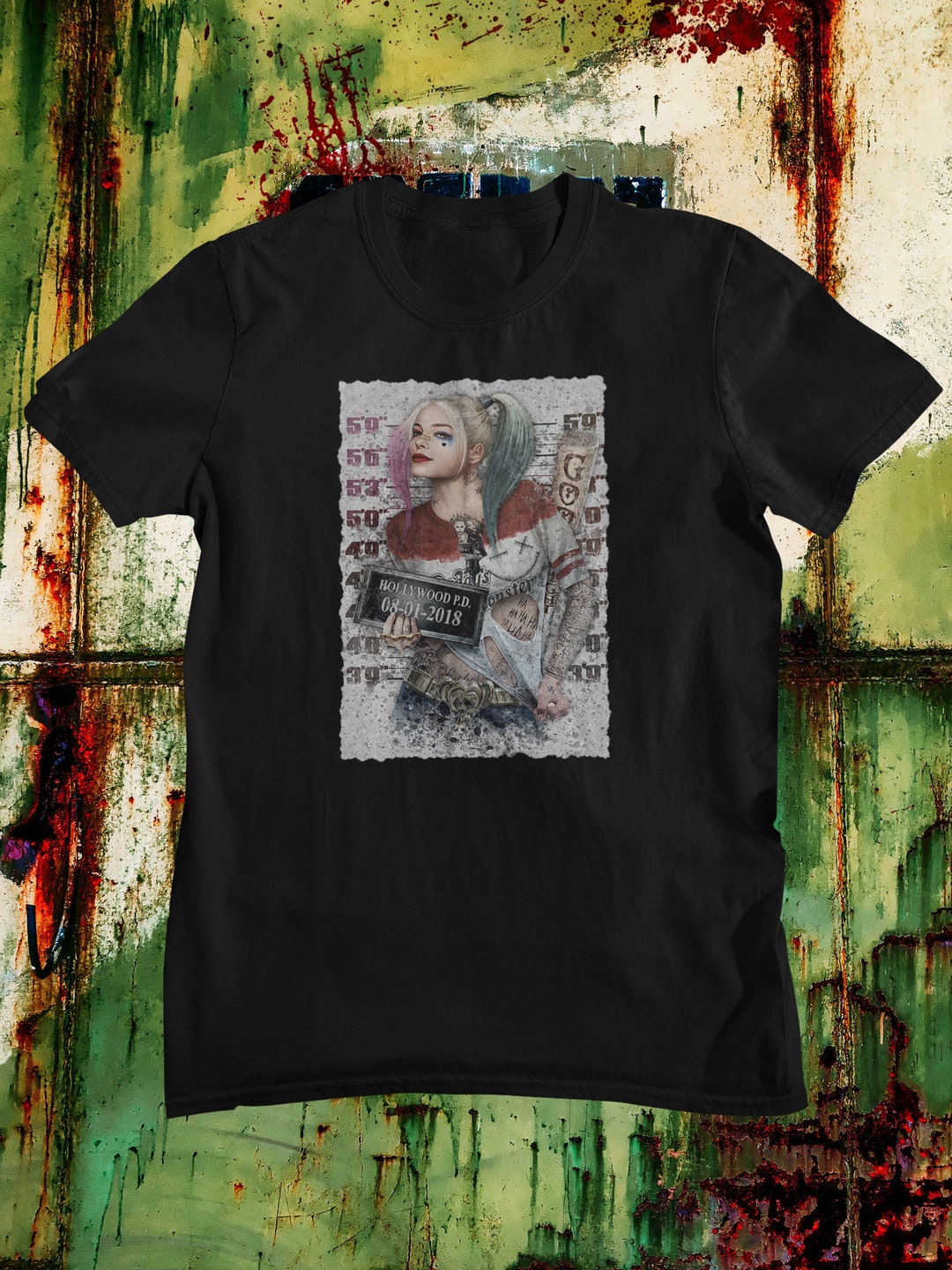 Horror Mugshot Harley Quinn With DTF Handmade-to-order and - Etsy UK