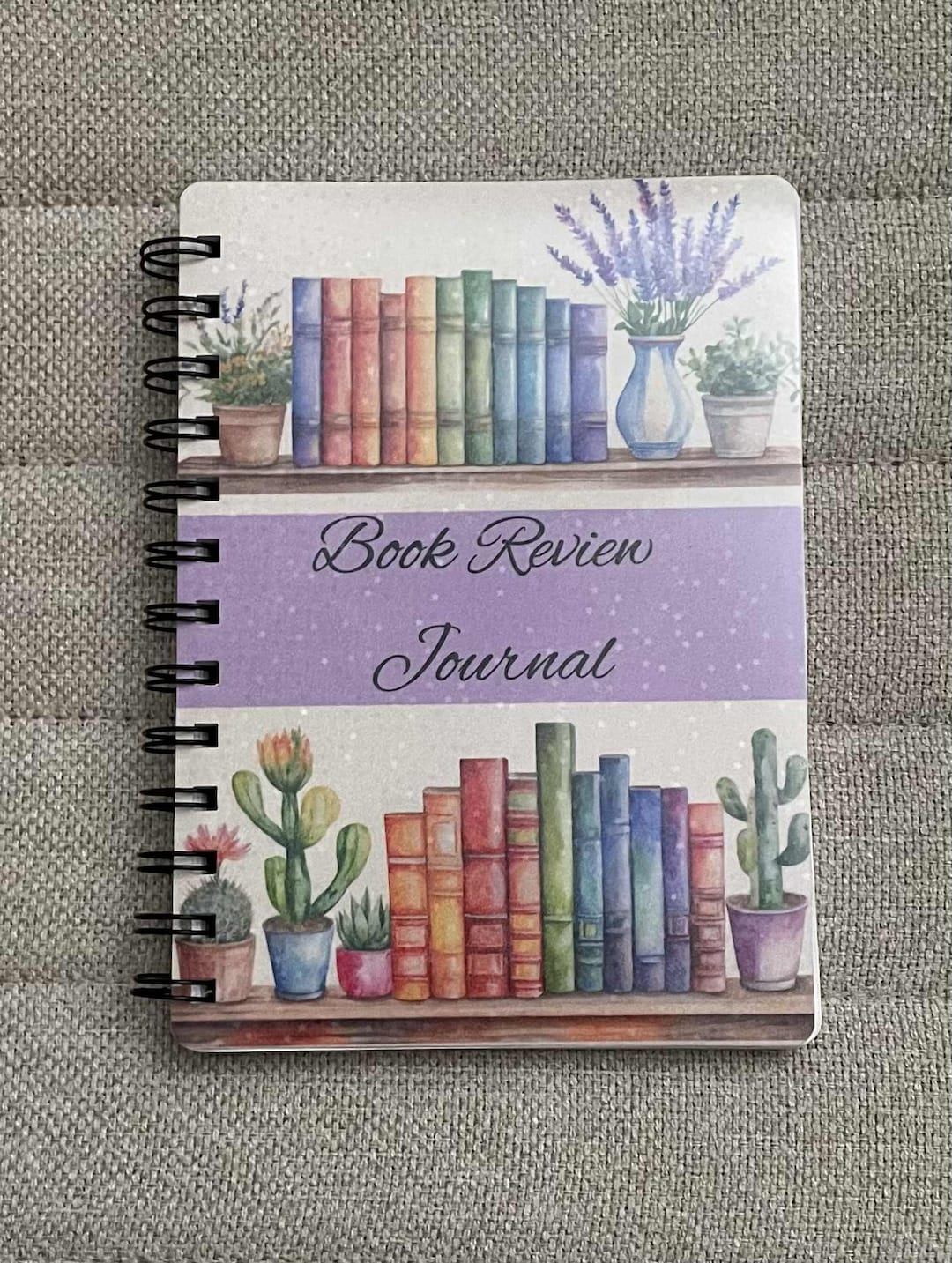 Handmade Book Review Journal 5x7– Holographic Laminated Cover, Reading ...