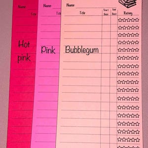 Reading Log Bookmarks bundle of 10 - Etsy