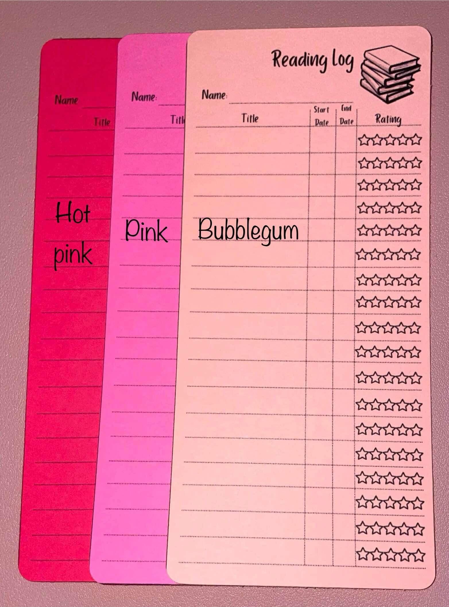 Reading Log Bookmarks bundle of 10 - Etsy