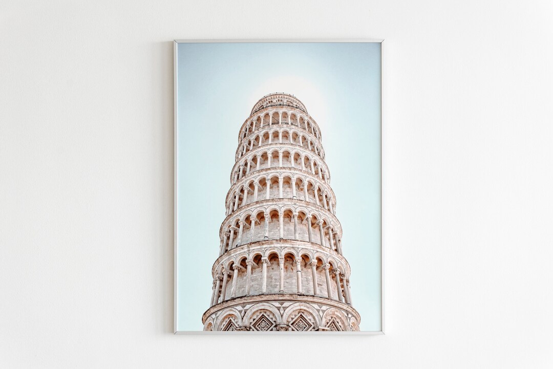 Pisa Tower Wall Art, Italy Printable Wall Art, Europe Print, Pastel ...