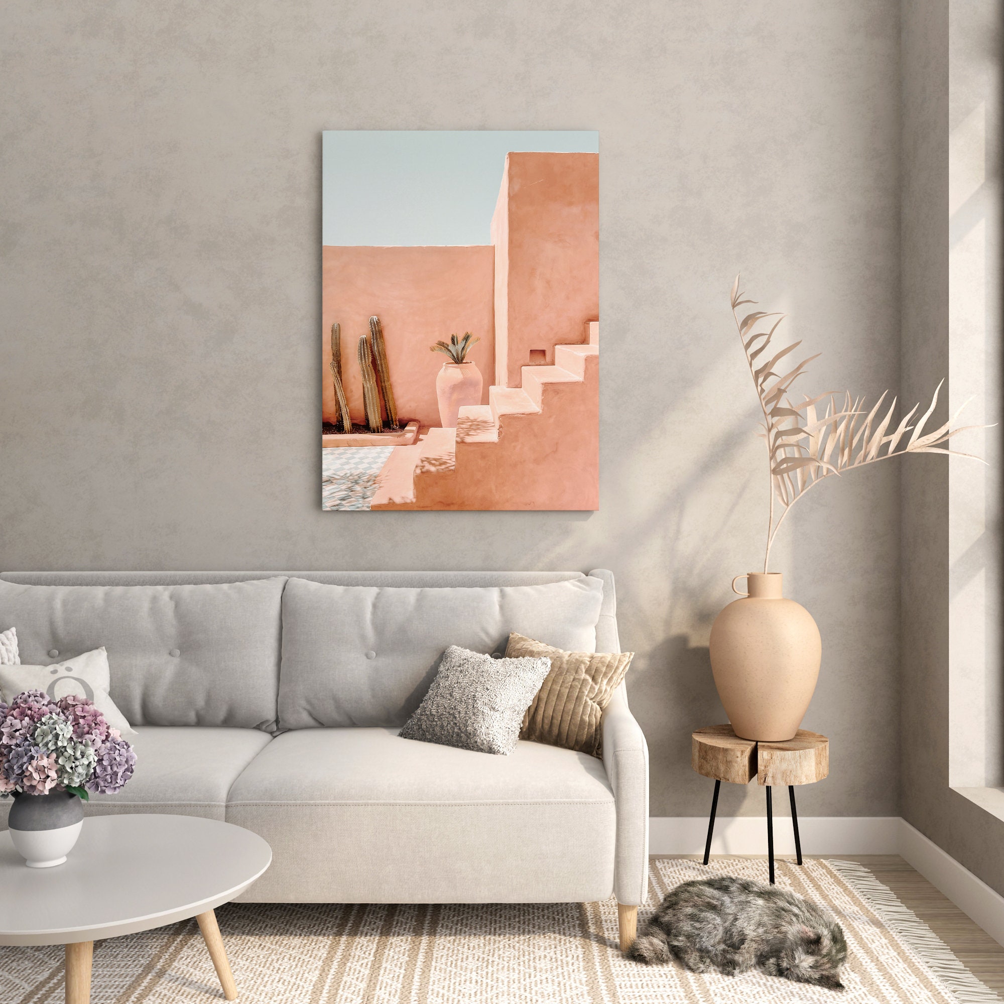 Terracotta Staircase Printable Wall Artcactus Printstairs - Etsy