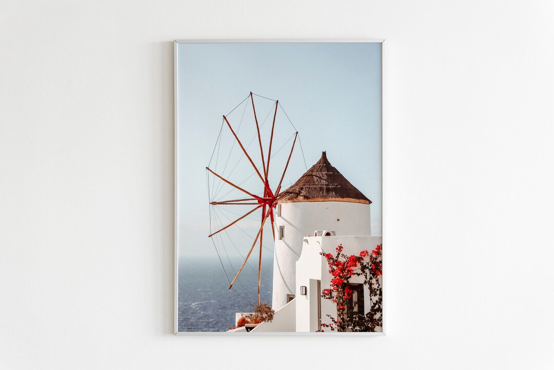 Mykonos Windmill Printable Wall Art,greece Wall Art,mediterranean Print ...