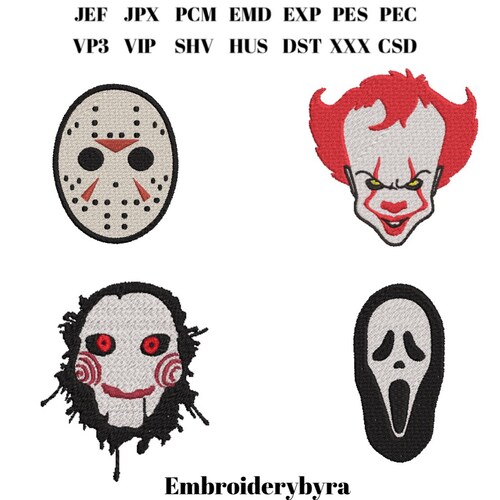 Horror Movies Embroidery Designs Bundle 4x4 & 5x7 Hoop - Etsy
