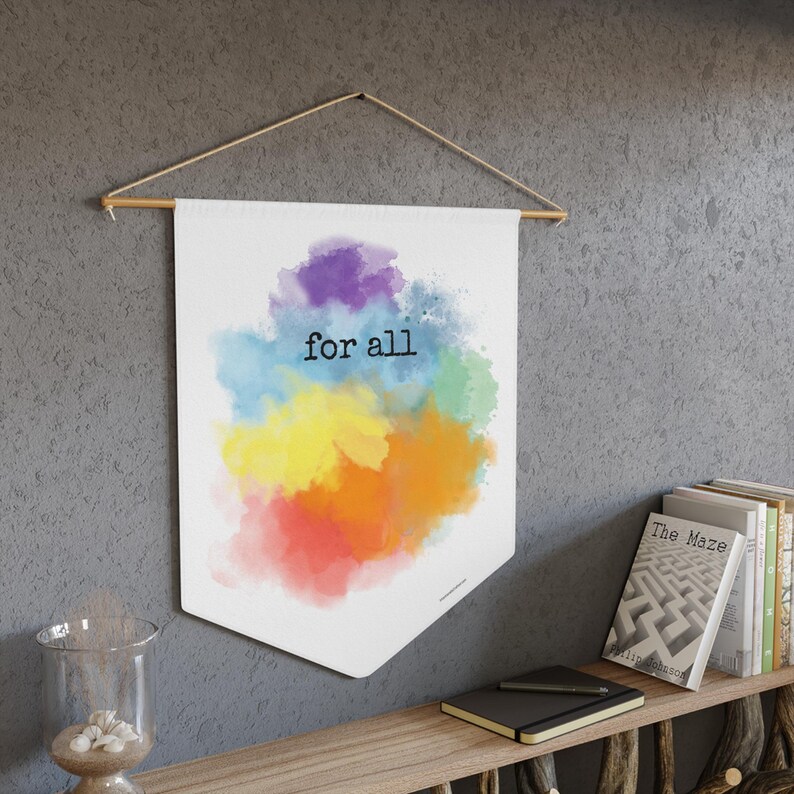 Rainbow LGBTQIA Support Pennant Flag Wall Art for All, Gay Rights ...