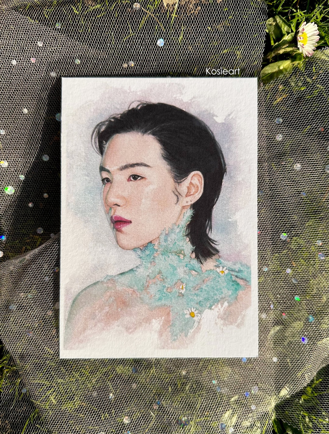 BTS Suga Watercolour Fine Art Print/poster, Agust D Min Yoongi A5/A6 ...