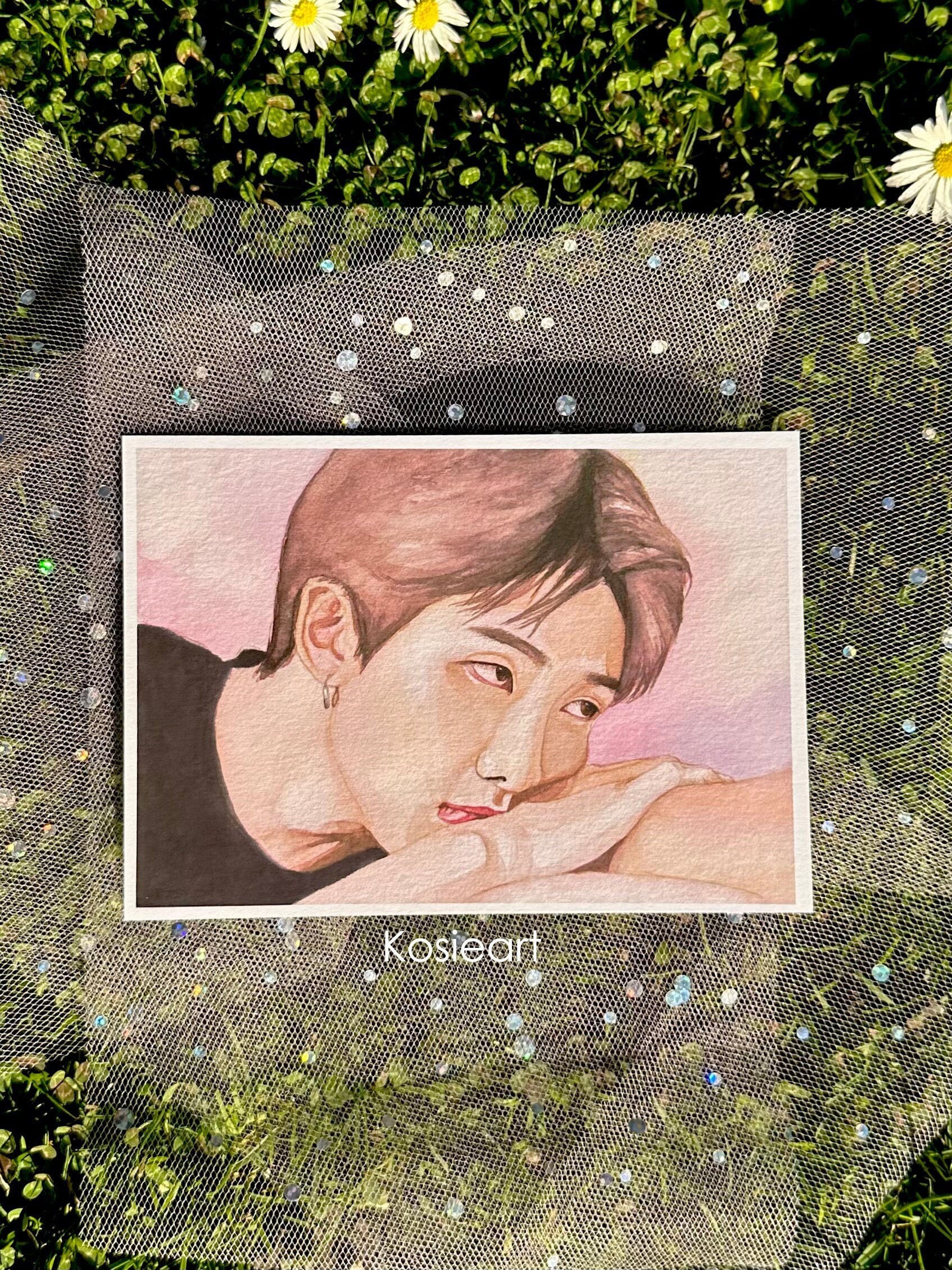 BTS RM Watercolour Fine Art Print/poster, Kim Namjoon A5/A6 Matte Fan ...
