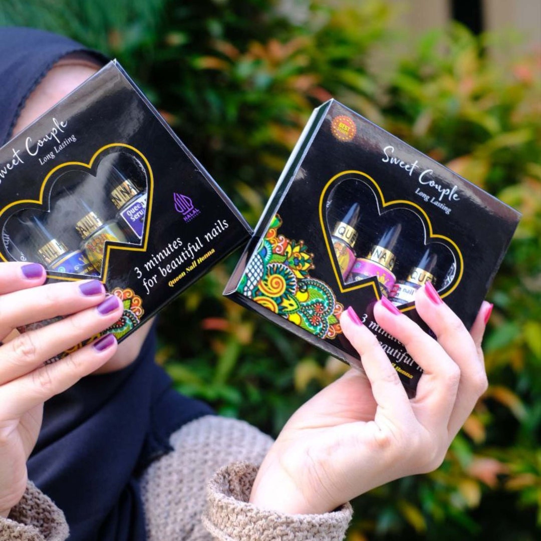 3pcs Henna Nail Colour Box Set, 5ml Each It's Henna NOT Nail Polish 2 Henna Nail Stain 1 Serum ...