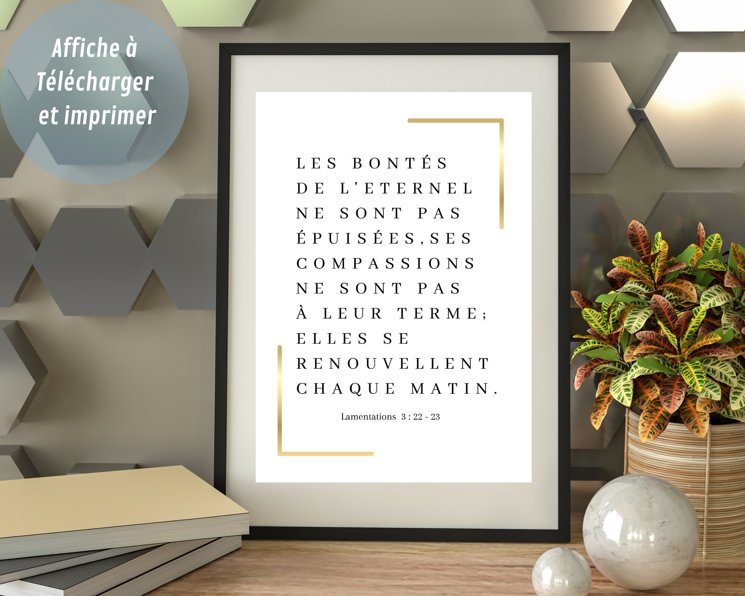 Décoration intérieure chrétienne, affiche imprimable pour cadre, Verset ...