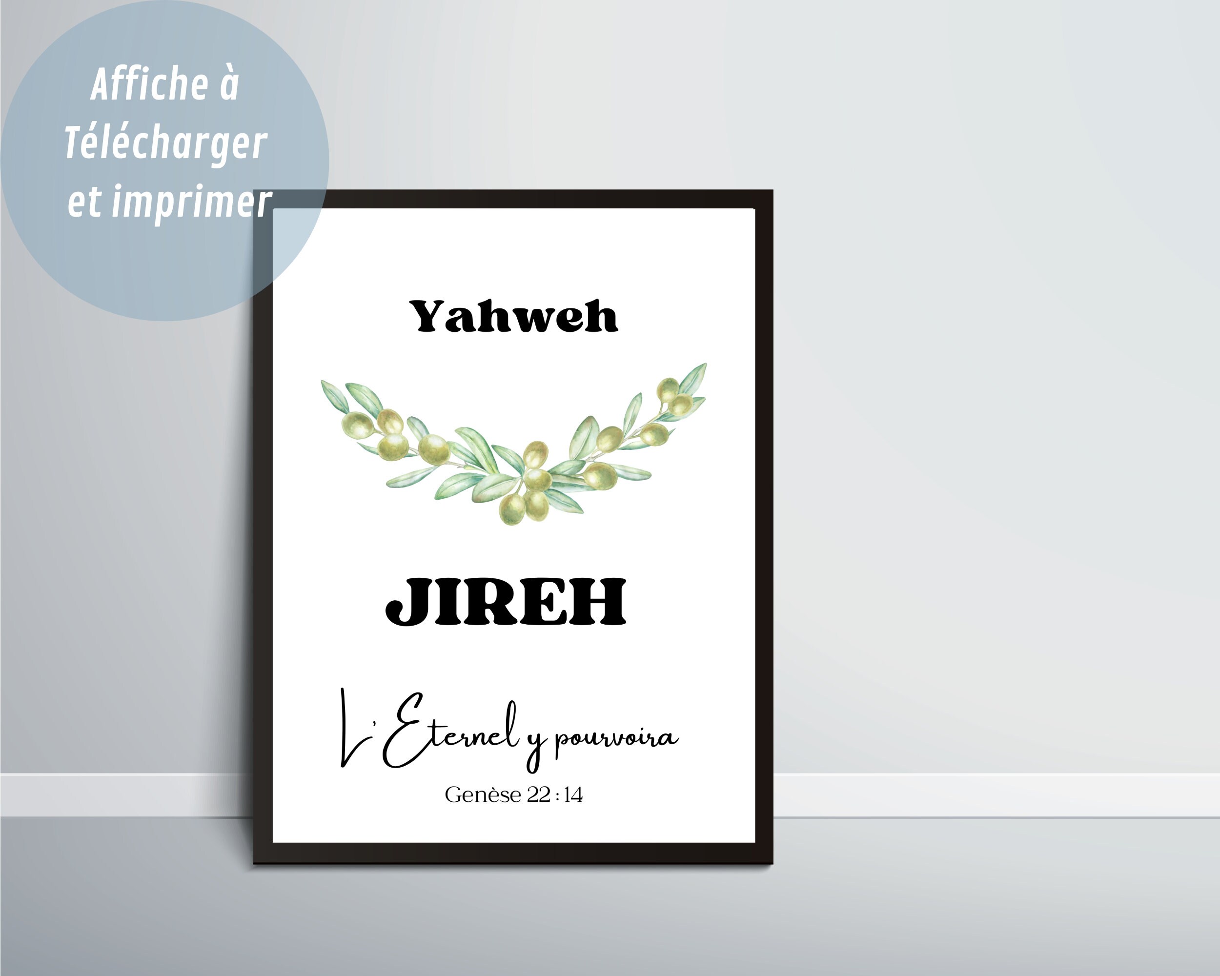 Bible Verse in French, Christian Home Decor, Jehovah YAHWEH, Yahvé ...