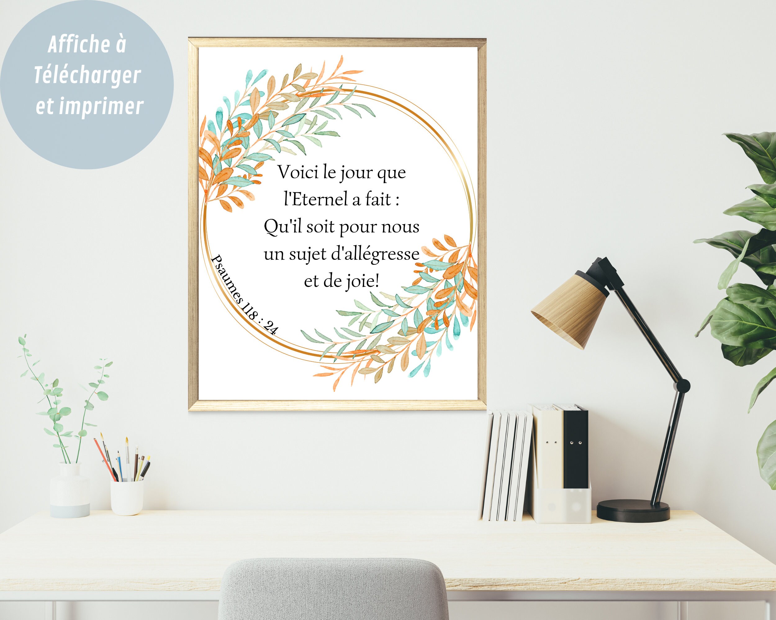 Bible Verse in French, Psalms 118V24, Printable Poster, Christian Home ...