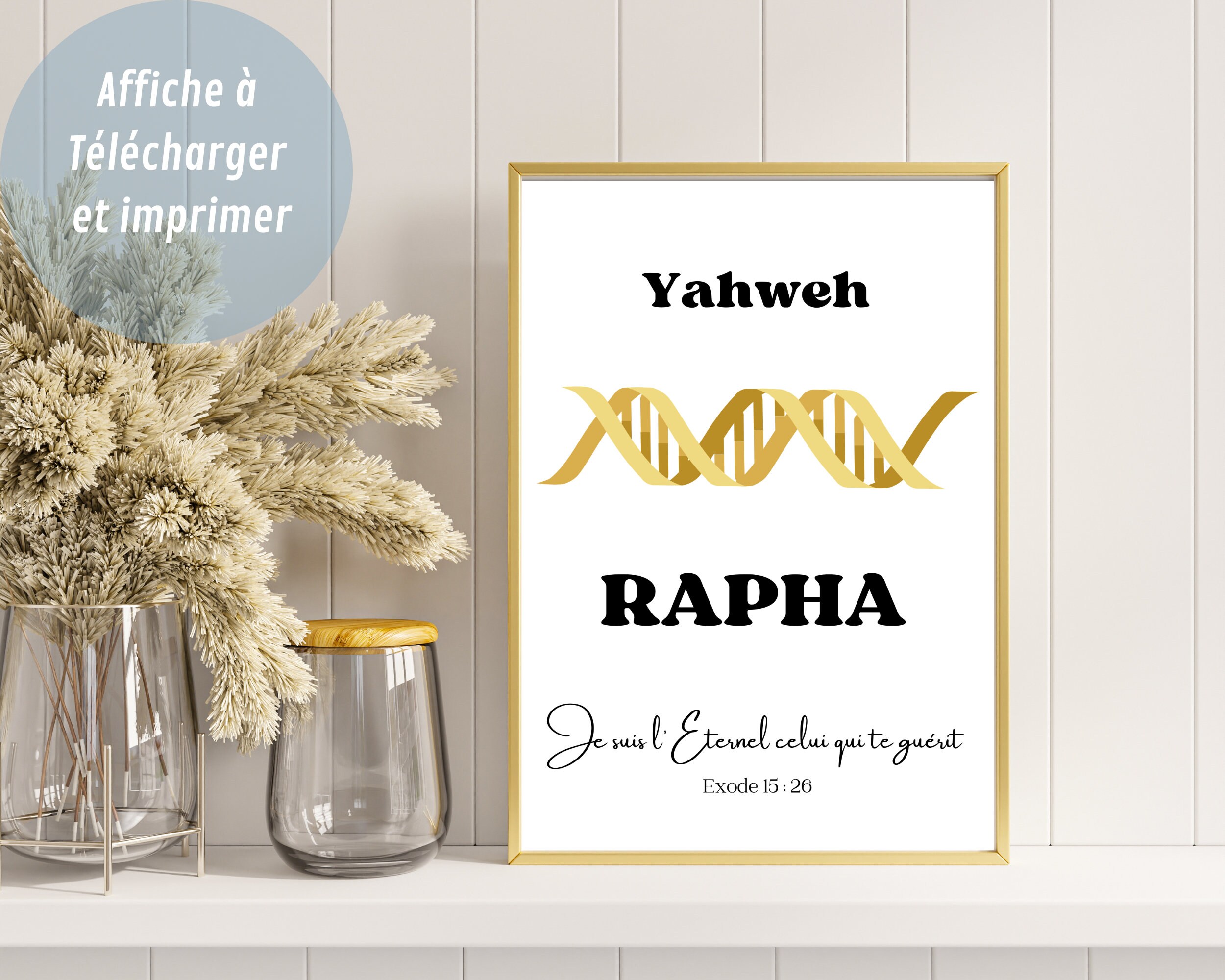 Printable Christian Poster, Bible Verse in French, Jehovah (YAHWEH ...