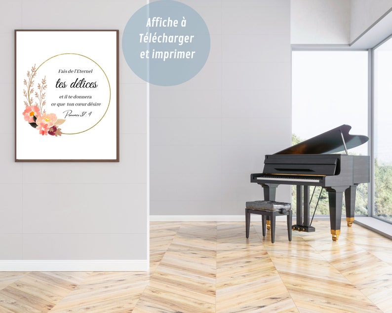 Décoration intérieure chrétienne, affiche imprimable pour cadre, Verset ...