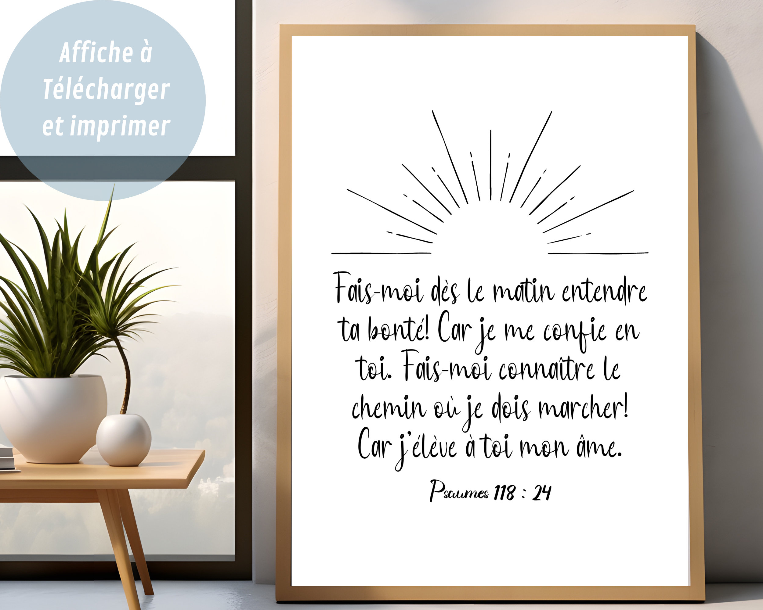 Bible Verse in French, Psalms 118v24, Christian Decorative Poster for ...