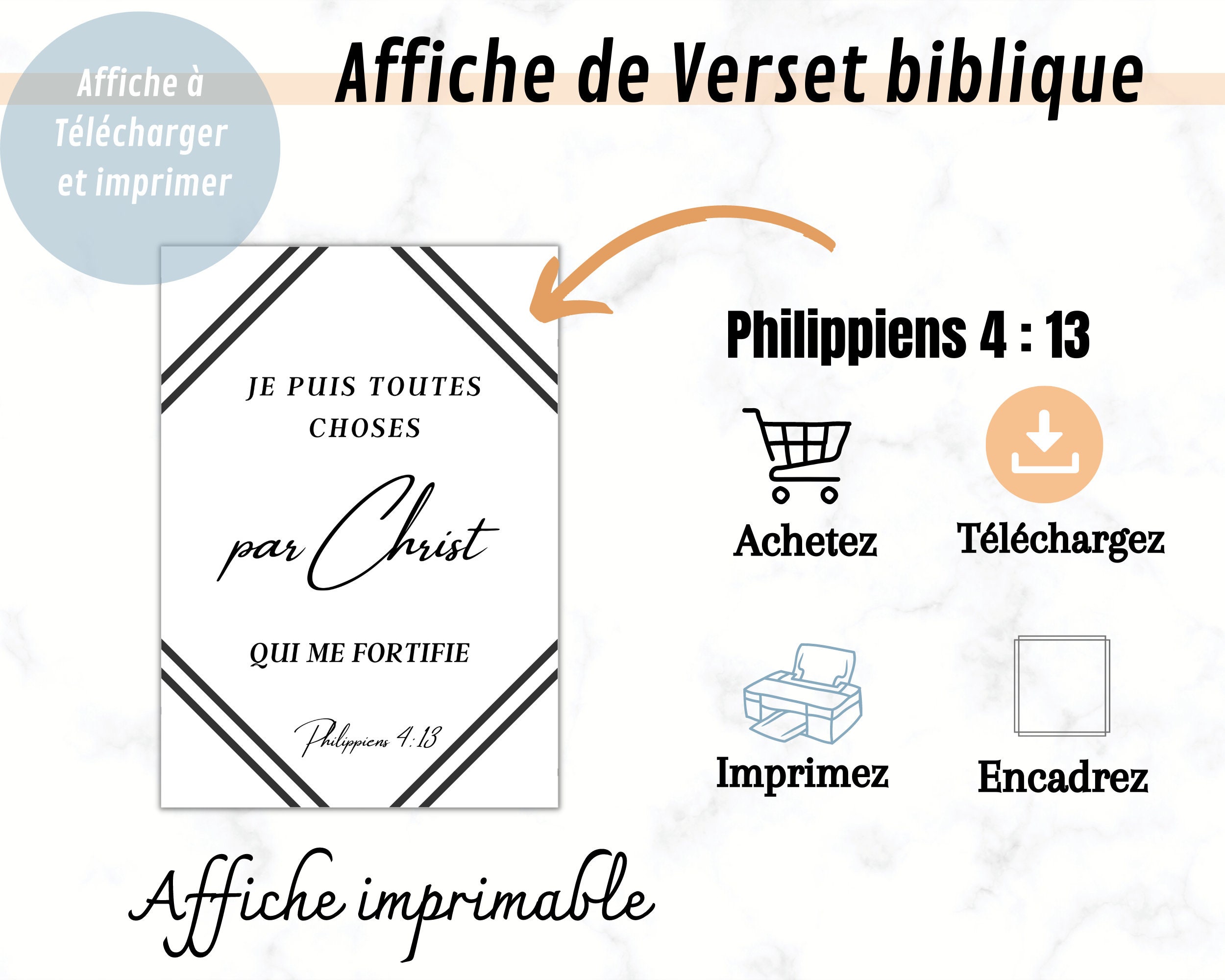 Printable French Bible Verse Philippians 4v13 Christian - Etsy