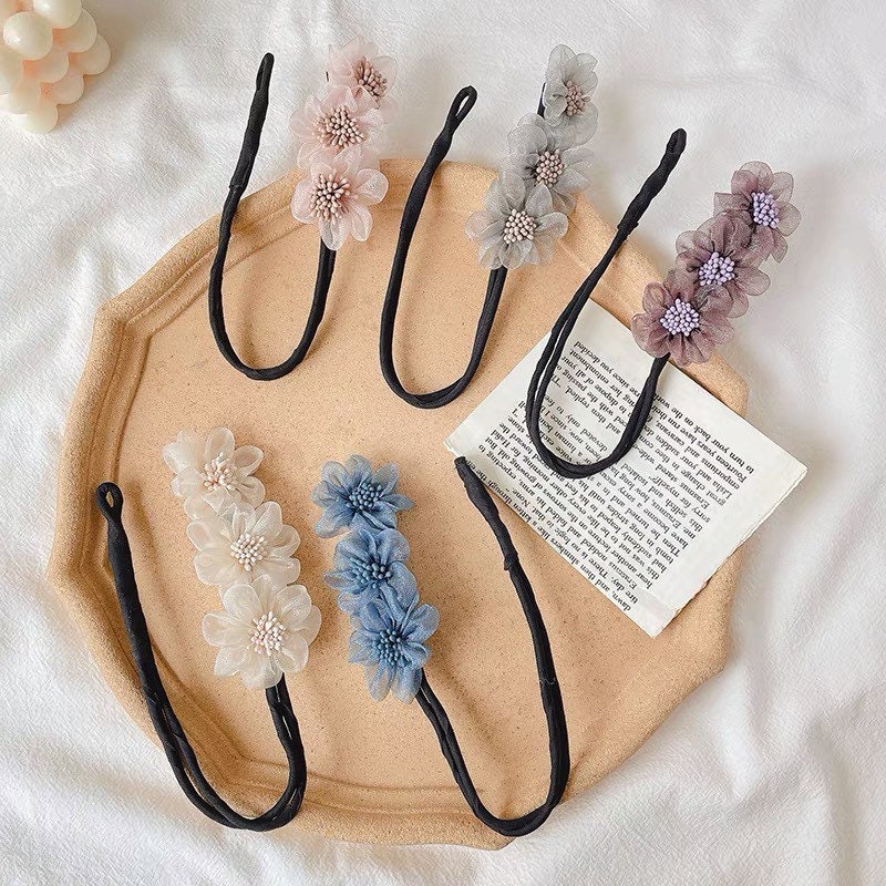 Hair Bun Maker Tool With Organza Flowers for Women Girls | Etsy UK