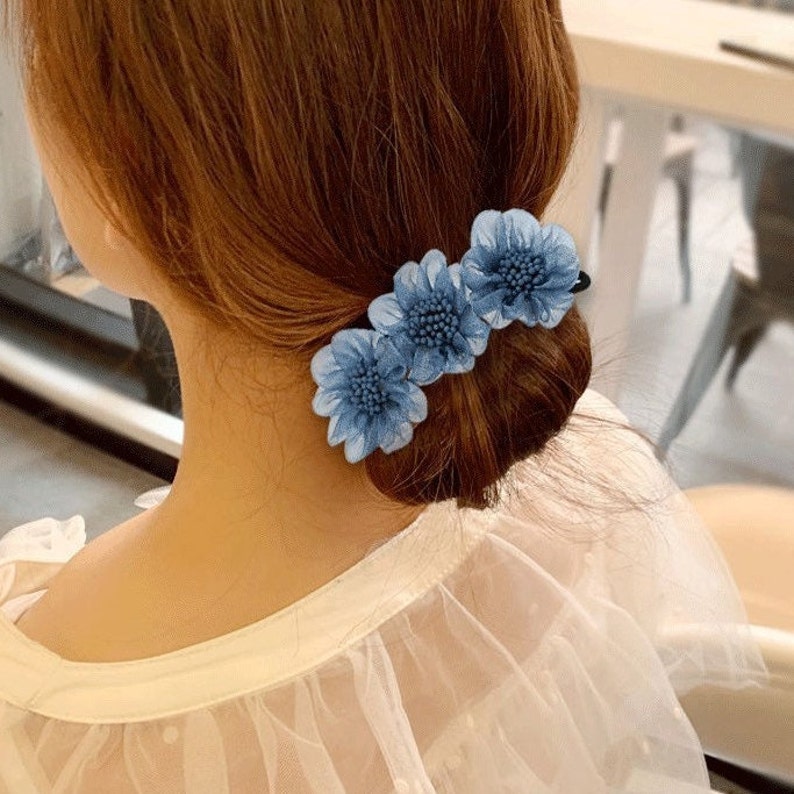 Hair Bun Maker Tool With Organza Flowers for Women Girls | Etsy UK