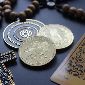 Rosary Cross Prop Continental Card Coins Set - Etsy