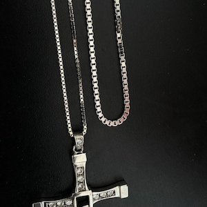 925 Sterling Silver Dominic Cross Toretto Chain Pendant Necklace - Etsy