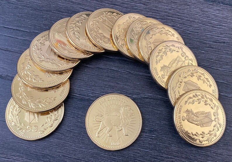 10 Pcs Continental Gold Coin Prop Blood Oath Marker Cosplay - Etsy