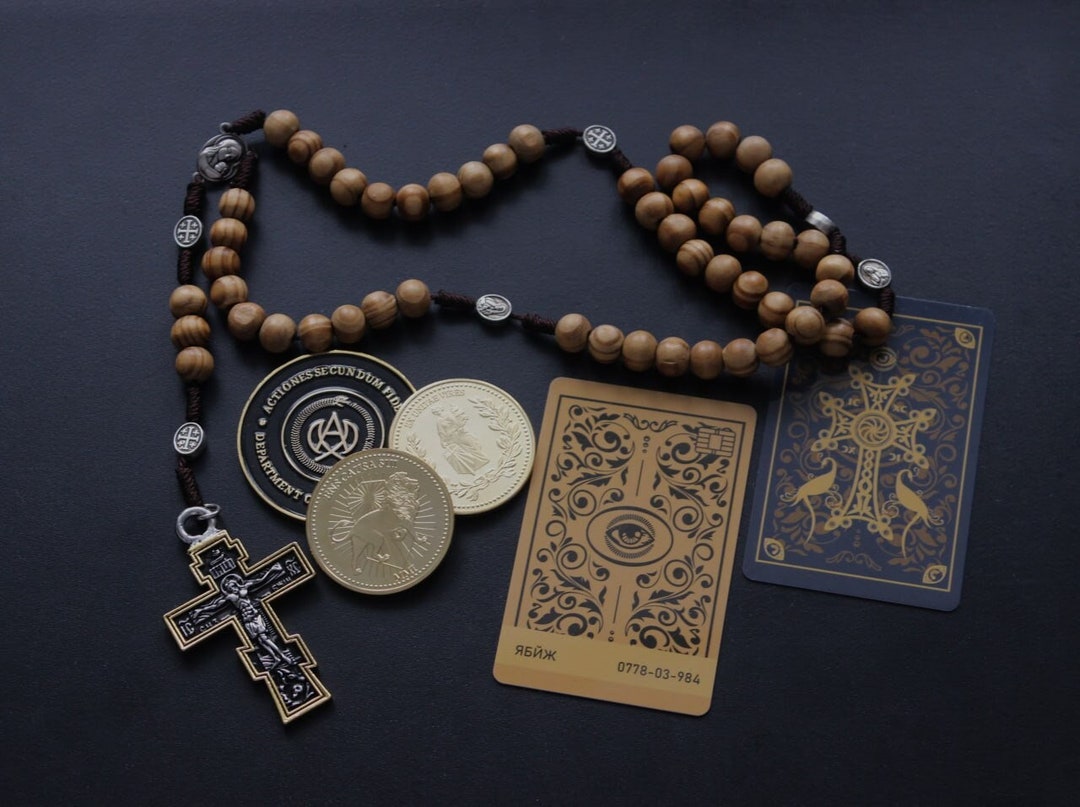 Rosary Cross Prop Continental Card Coins Set - Etsy