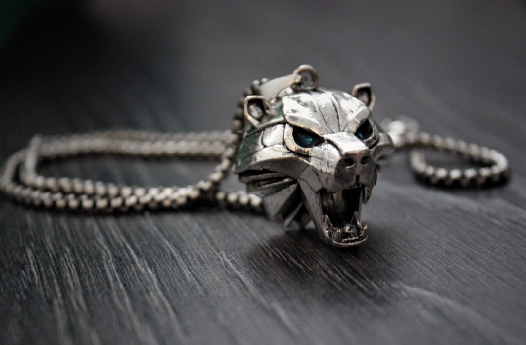 Bear School Necklace Medallion Griffin Cat Manticore Medallion Head ...