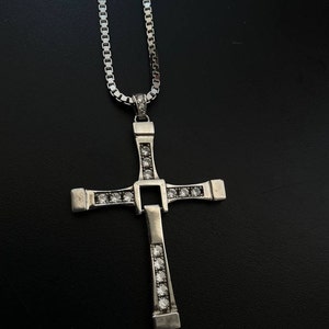 925 Sterling Silver Dominic Cross Toretto Chain Pendant Necklace - Etsy
