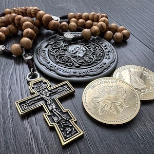Rosary Orthodox Cross Blood Oath Marker Continental Coin Set Pendant - Etsy