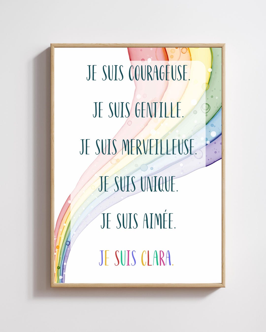 French Positive Affirmation Wall Art for Girls, Nursery Decor Print ...