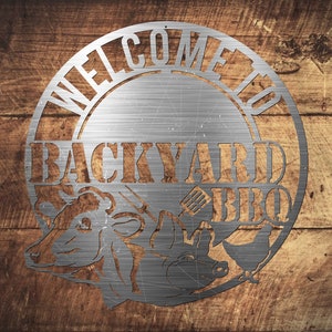Backyard BBQ Customizable Sign Dxf/svg - Brightnite Metalworx Digital ...