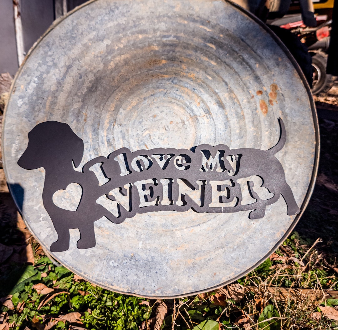I Love My Weiner Dog Wall Art Dxf/svg - Brightnite Metalworx Digital ...
