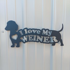 I Love My Weiner Dog Wall Art Dxf/svg - Brightnite Metalworx Digital ...