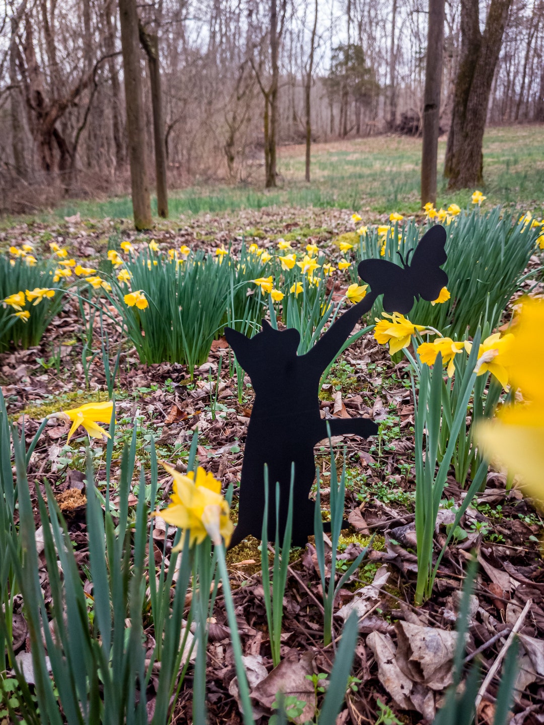 Cat With Butterfly Yard Stake Dxf/svg - Brightnite Metalworx Digital ...